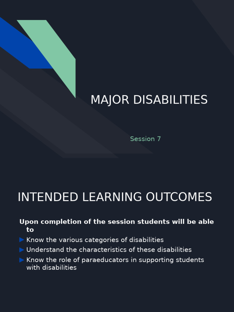 Major and Minor Disabilities | PDF | Disability | Autism