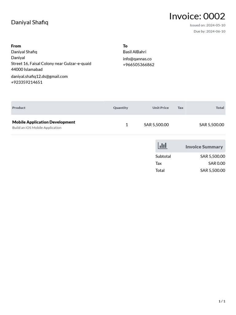 Invoice 0002 Pdf