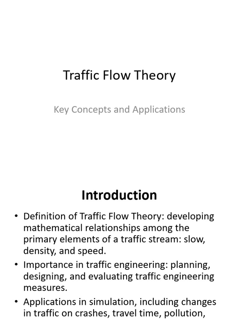 Lecture 4 Introduction To Traffic - Flow - Theory | PDF | Speed | Mean