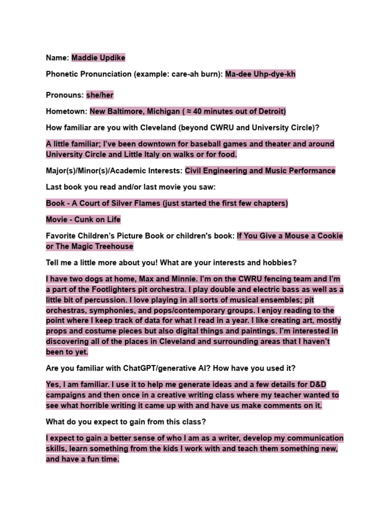 Updike, Maddie - Meu9 - Introduction | PDF