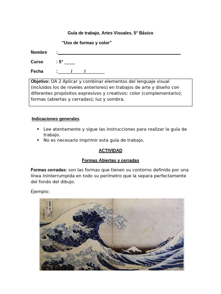 Uso de Formas y Color en Artes Visuales | PDF