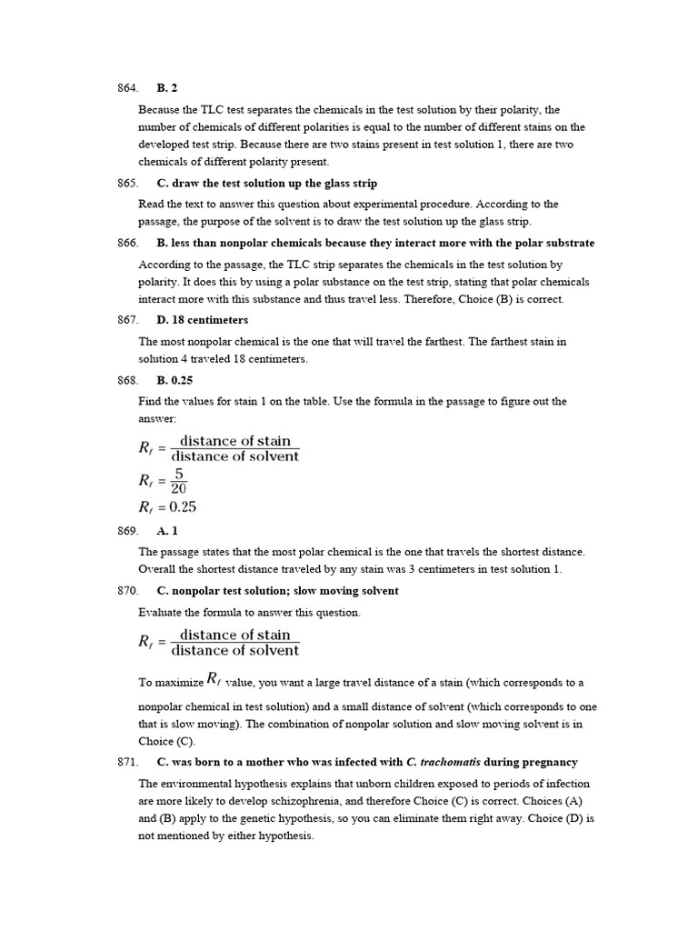 ACT_Science_Test_6_Answer_Explanations | PDF | Chemical Polarity | Genetics