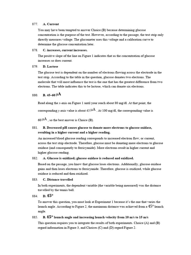 ACT Science Test 7 Answer Explanations | PDF | Glucose