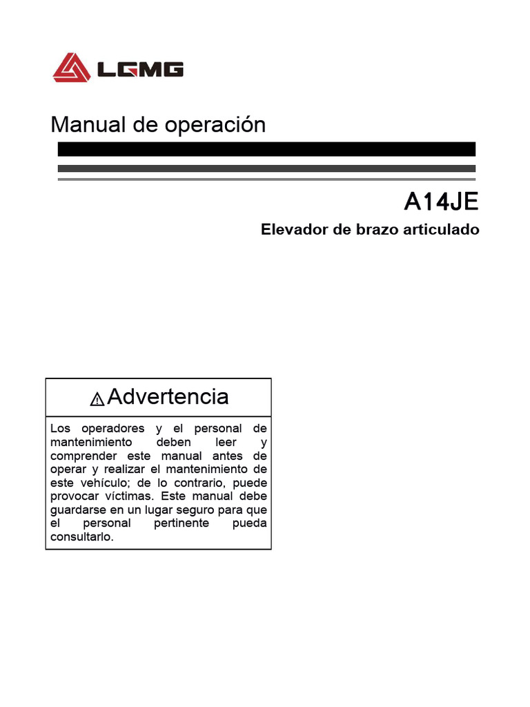 Manual de operación A14JE LGMG | PDF | Neumático
