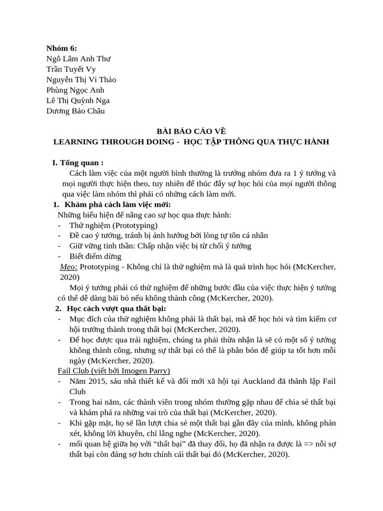 Learning From Doing | PDF