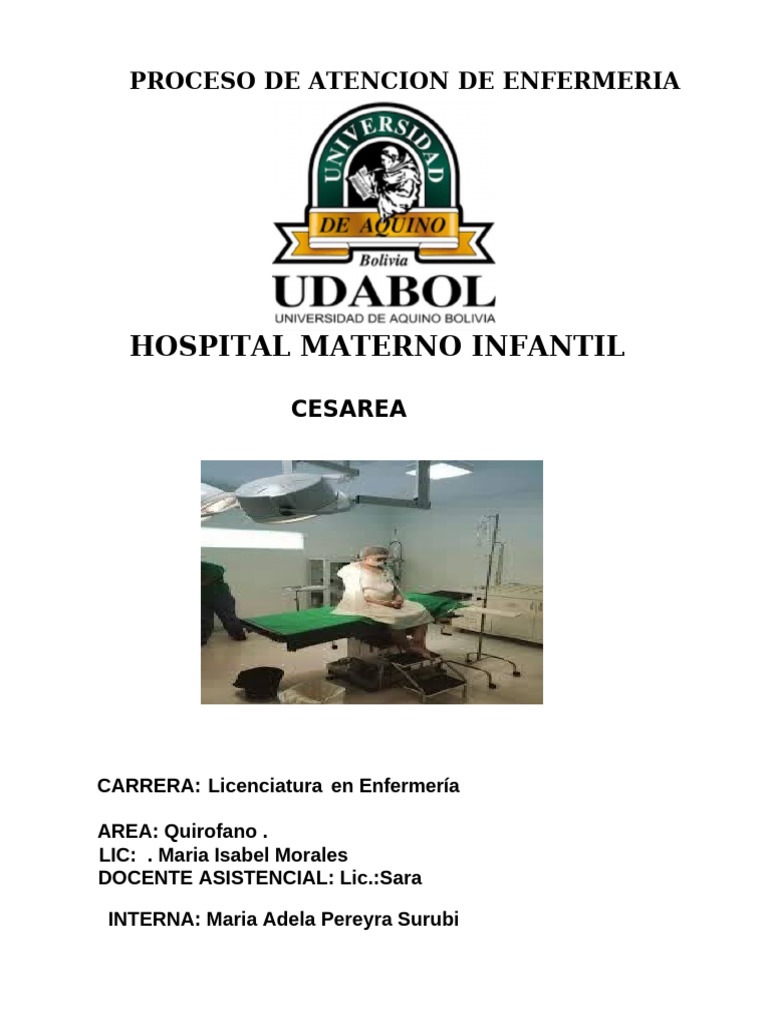 Cesarea Adela | PDF | Parto | Periodo posparto