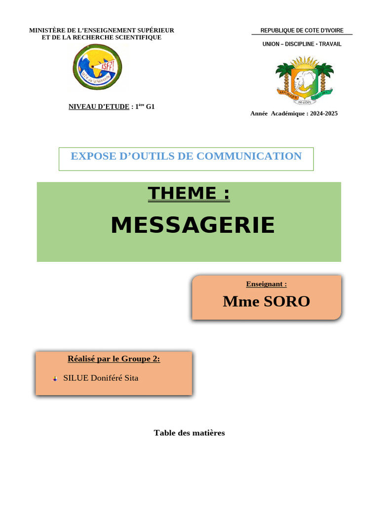 Outils de communication : Messagerie électronique | PDF ...