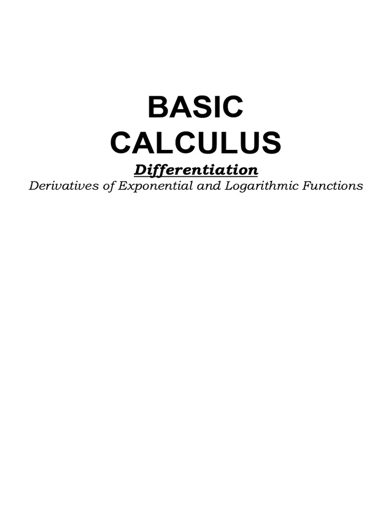Derivatives of Exponential & Logarithmic Functions | PDF ...