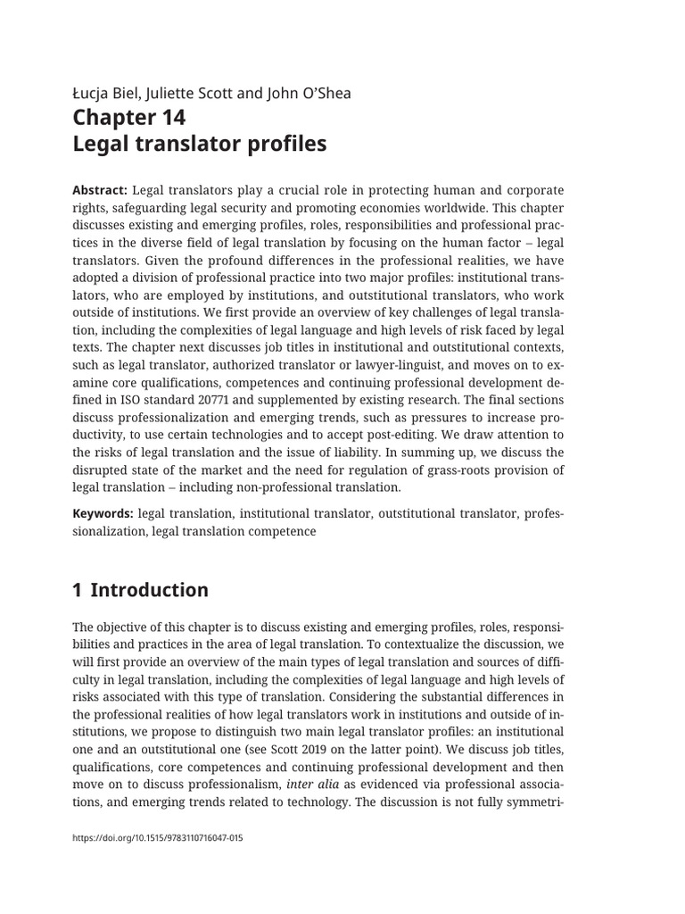 Legal Translator Profiles and Practices | PDF | Translations | Linguistics