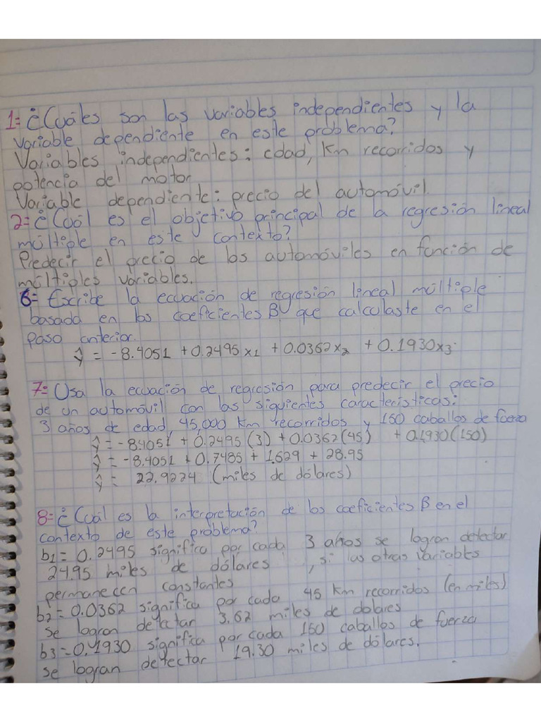 Ejercico Regresion Lineal Multiple | PDF