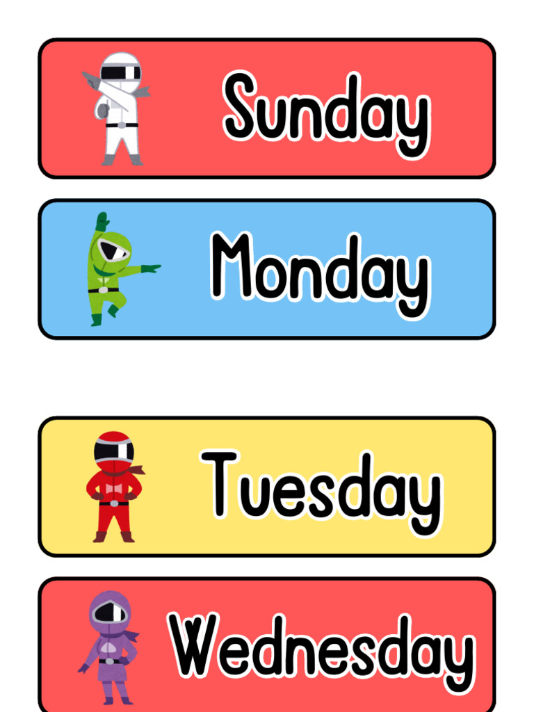 Days of the Week Flashcards | PDF