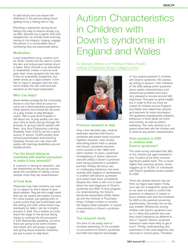 DSA Journal 132 Dual Diagnosis Autism Characteristics in Children With ...