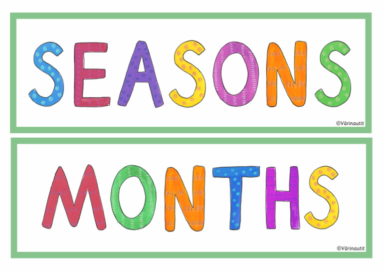 Display Signs Seasons Months | PDF