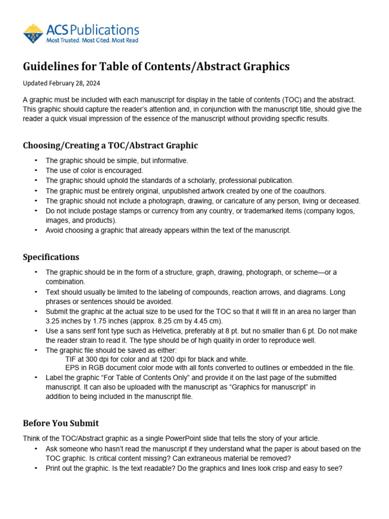 Toc Abstract Graphics Guidelines | PDF | Graphics | Typefaces