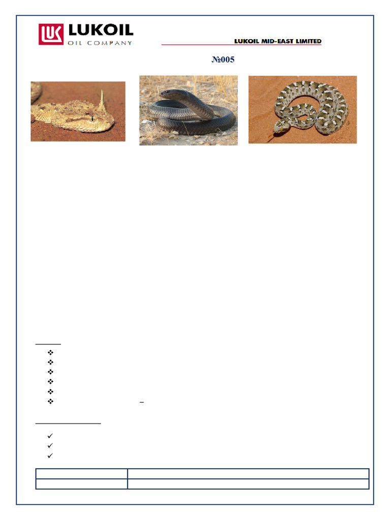Dangerous Iraq's Fauna HSE Bulletin_eng | PDF