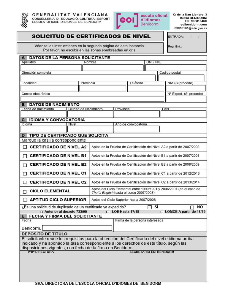 Solicitud Titulo ES | PDF