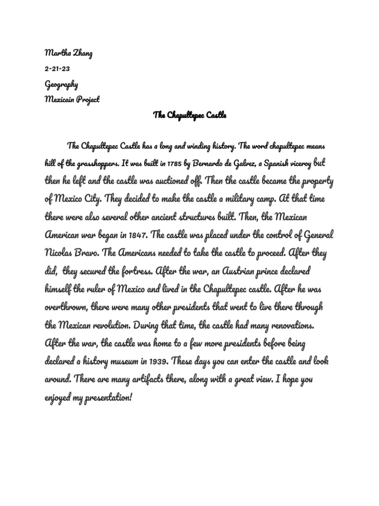 The Chapultepec Castle | PDF