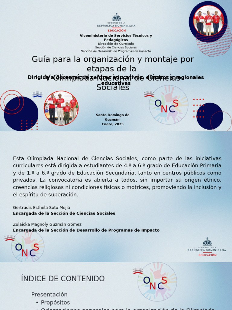 Guía para la V Olimpíada ONCS 2025 | PDF | Geografía | Educación primaria