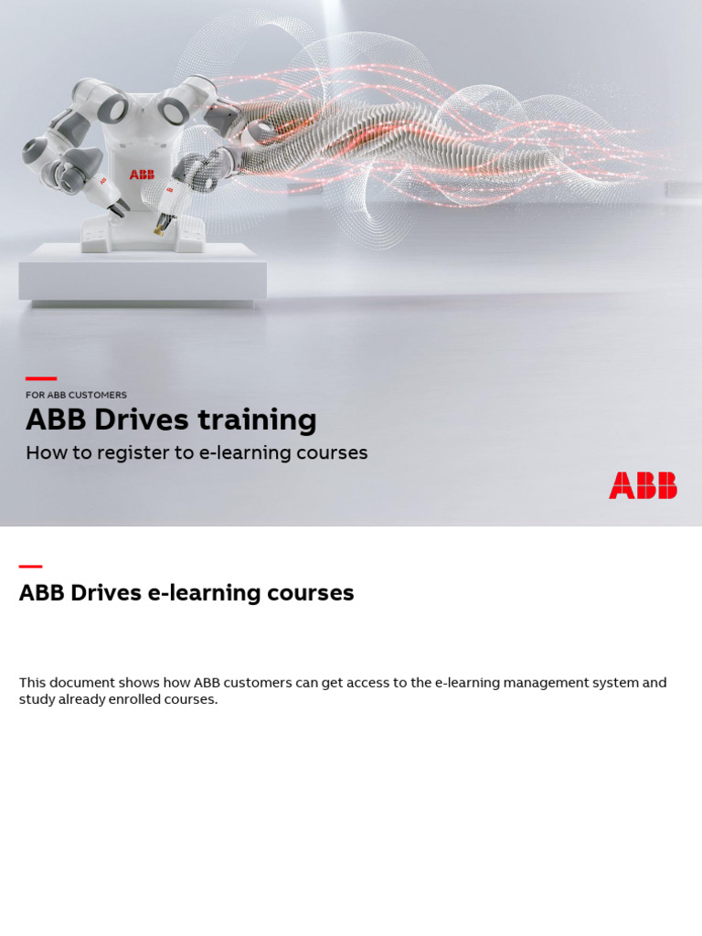 ABB Drives Training - E-learning Registration and Enrollment for ABB ...