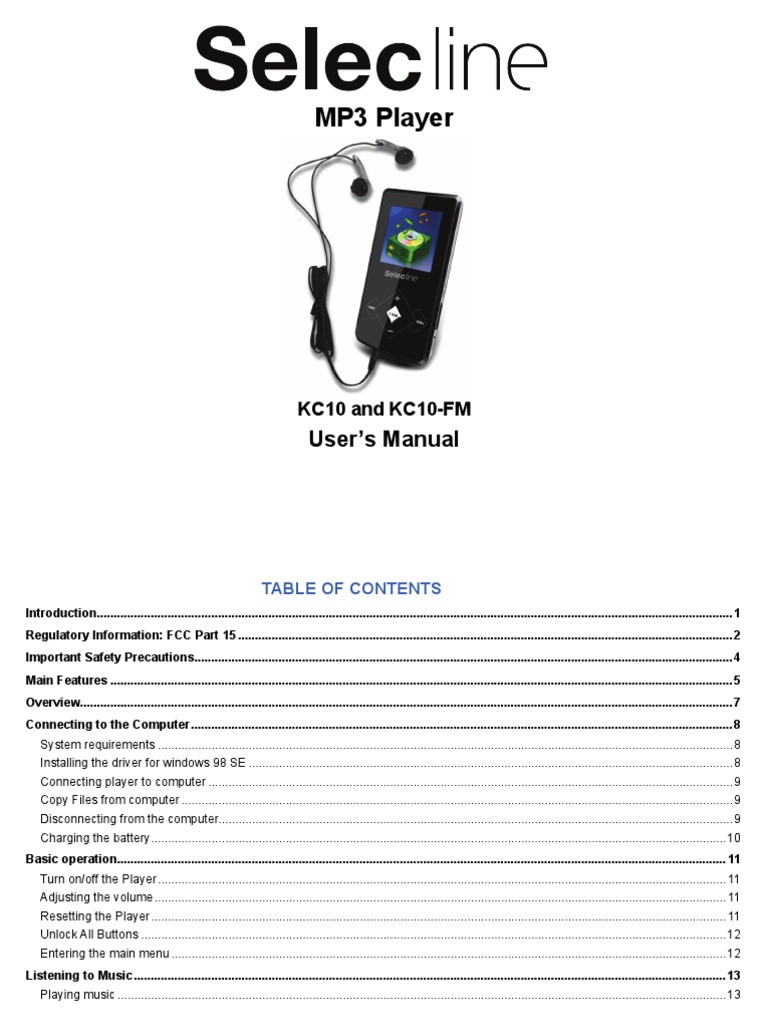 MP3 Player User Guide | PDF | Electromagnetic Interference | Radio