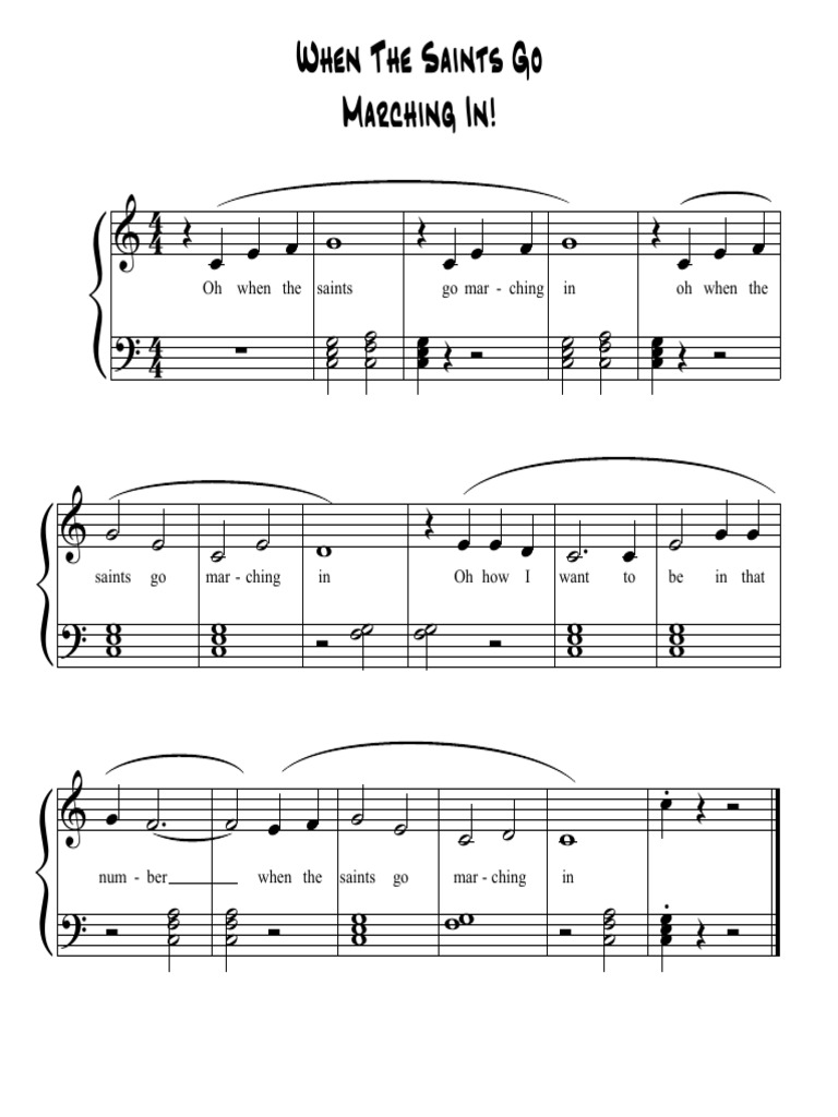 "When the Saints Go Marching In Lyrics" | PDF