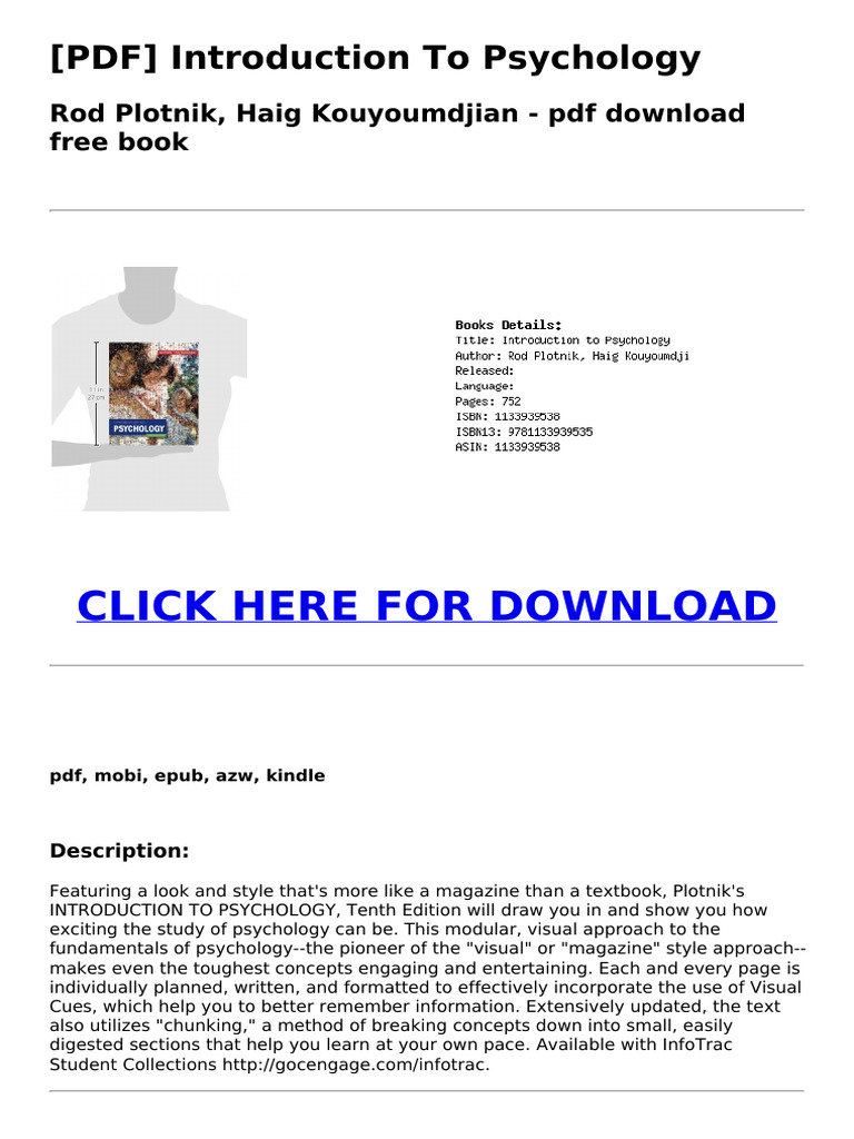 PDF Introduction To Psychology Rod Plotnik Haig Kouyoumdjian PDF ...