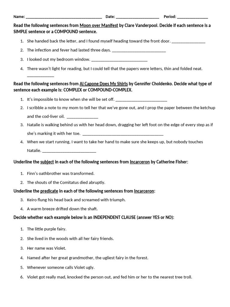 Sentence Types | PDF