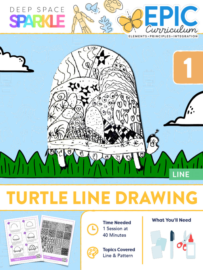 Turtle Line Drawing Art Lesson | PDF | Turtle
