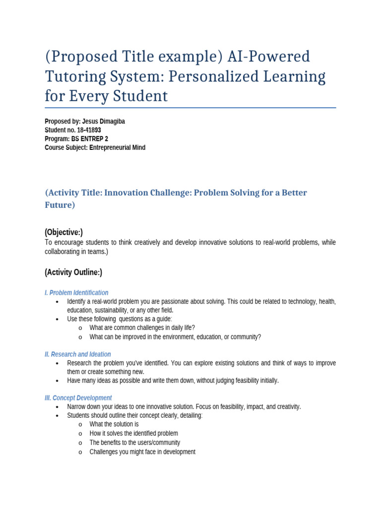Mid Term Activity in Entrep Mind | PDF | Creativity | Prototype