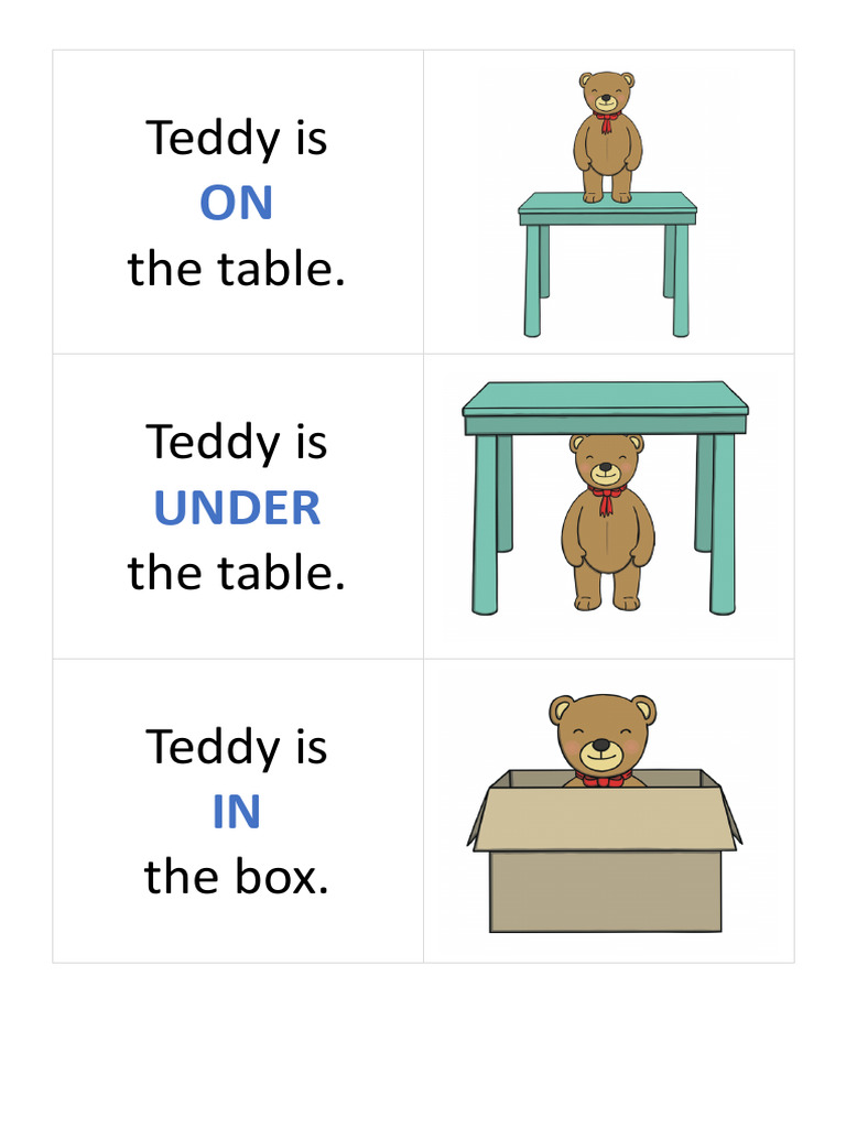 Flashcards 2 - Memory Game - Prepositions of Place - Low Level ...