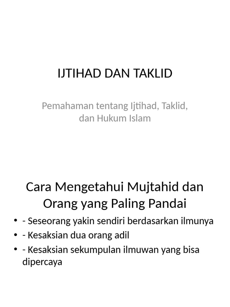 Kedudukan Fikih Dan Ijtihad | PDF
