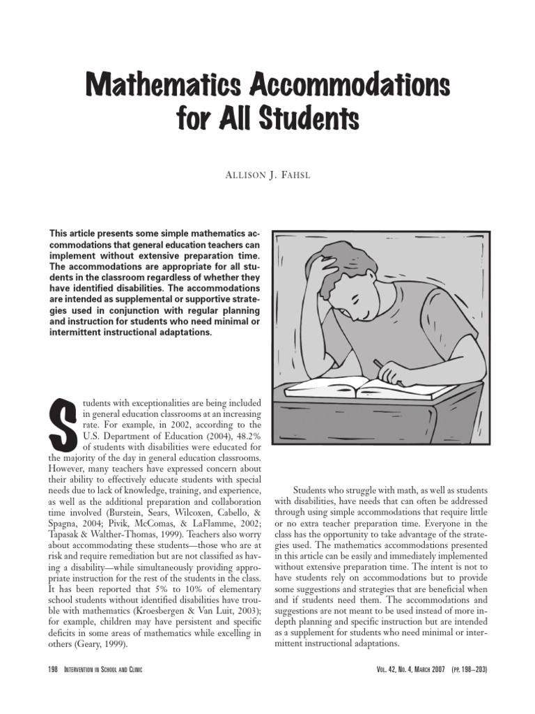 Mathematics Accommodations For All Students | PDF | Mathematics ...