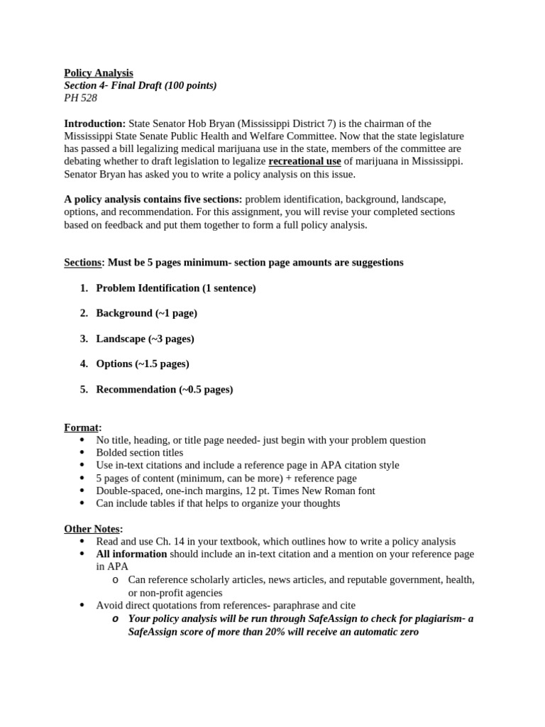 PH528 PolicyAnalysis FinalDraft | PDF