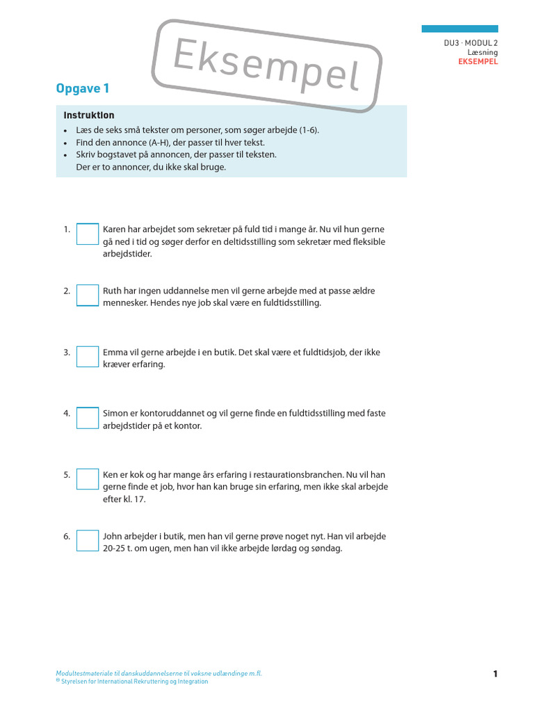 Eksempel Laesning Opgave 1 Du3m2 PDF | PDF