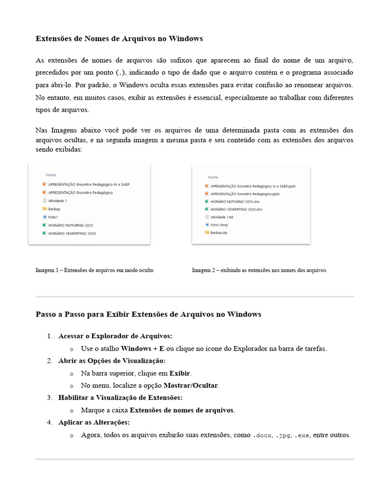 Como Exibir Extensões de Arquivos no Windows | PDF | Microsoft Windows | Arquivo de computador