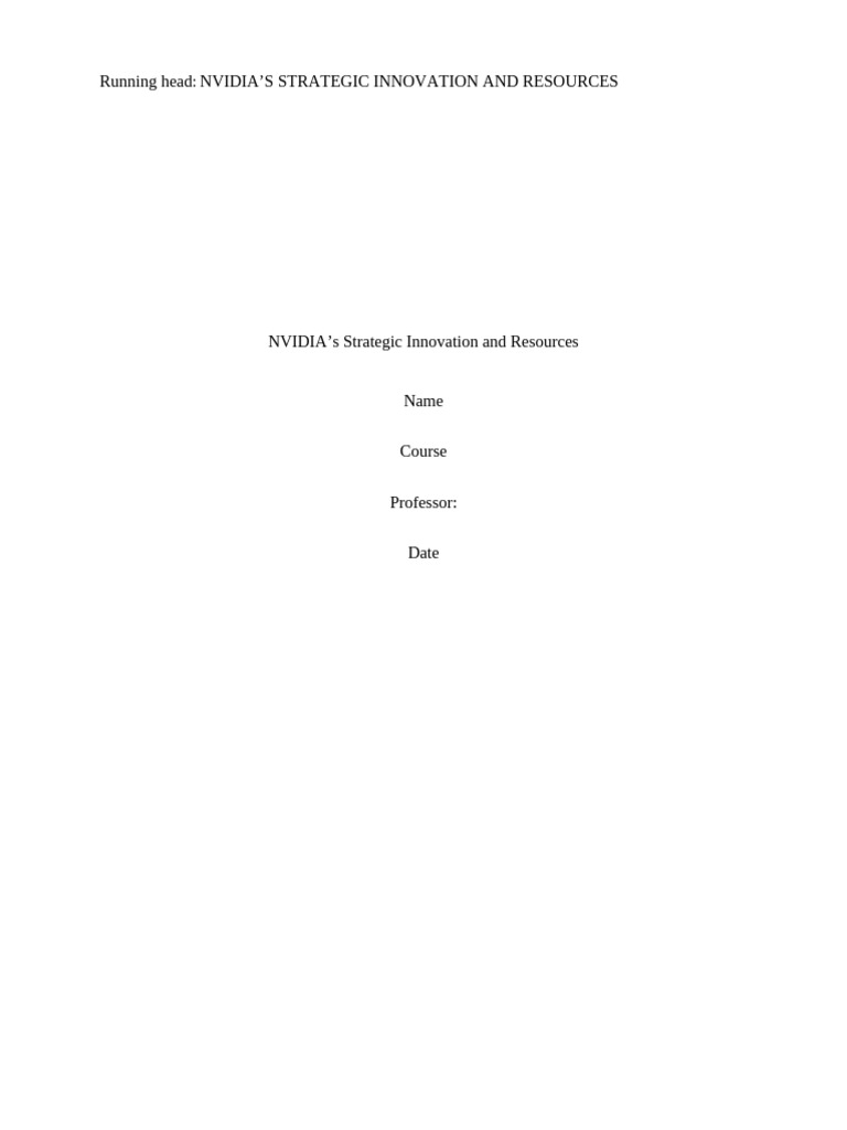 NVIDIA's 2024 Innovation Strategy Overview | PDF | Strategic Management ...