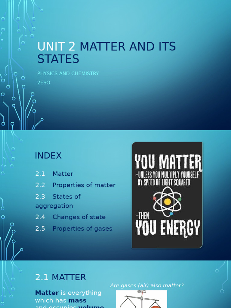 Unit 2 Matter and Its States | PDF | Gases | Matter