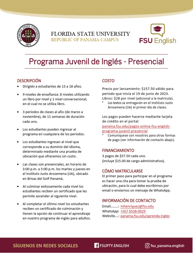 Fsuenglish Brochure Jun2023 | PDF
