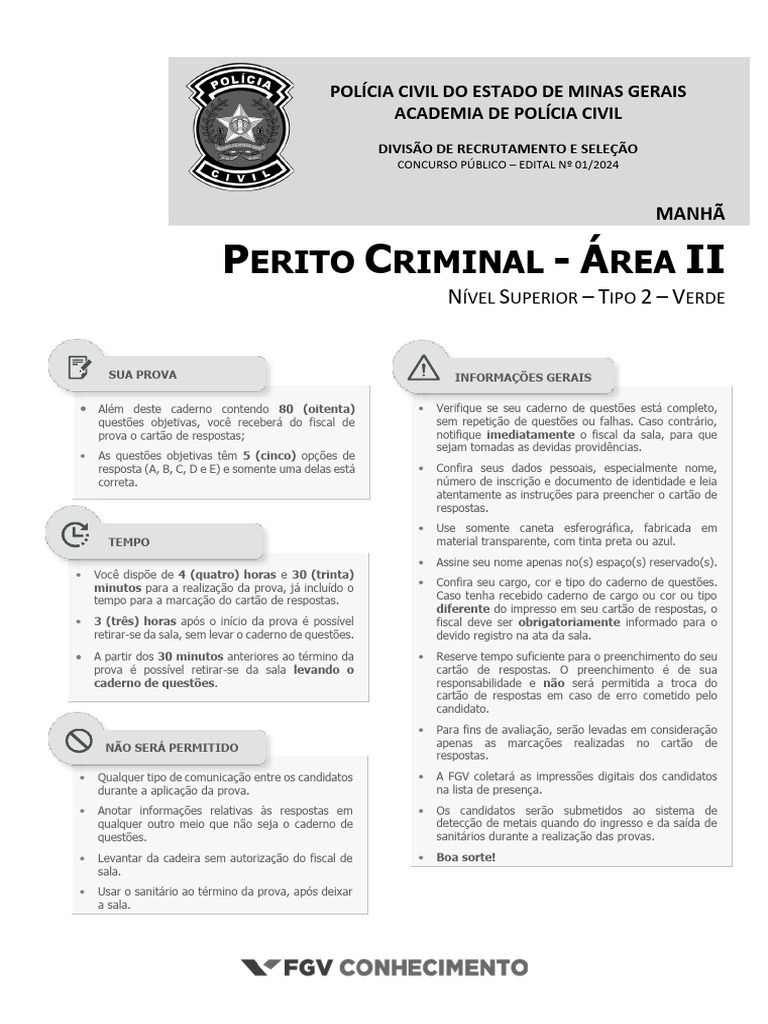Perito Criminal Rea II CNS302 Tipo 2 | PDF | Comutador de rede | Polícia