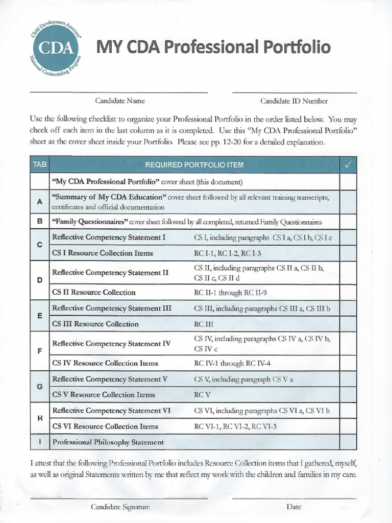CDA Credential Self-Study Assignments | PDF