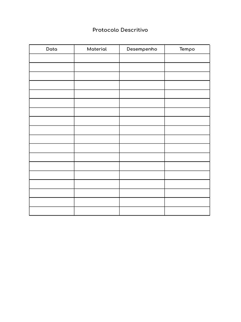 Modelo de Protocolo Descritivo | PDF