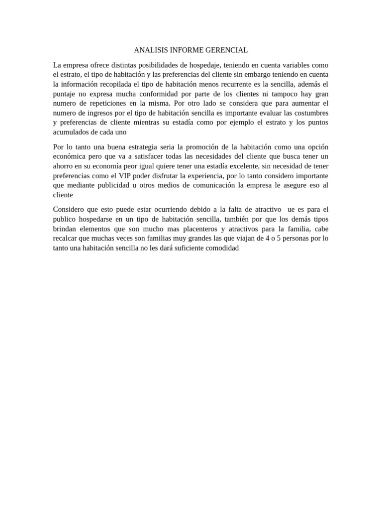 ANALISIS INFORME GERENCIAL | PDF
