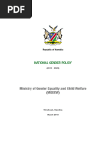 National Gender Policy 2015 | PDF | Gender Equality | Gender Studies