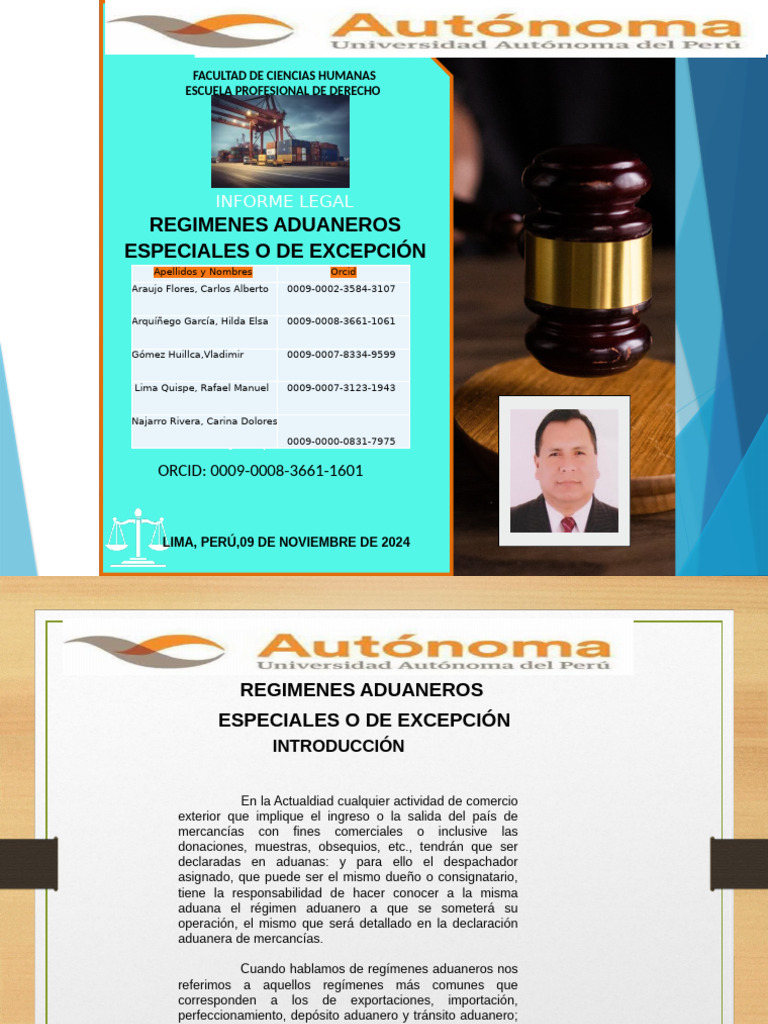 Ppt-Derecho Especiales o de Excepción-Grupo 6 | PDF | aduana | Gobierno