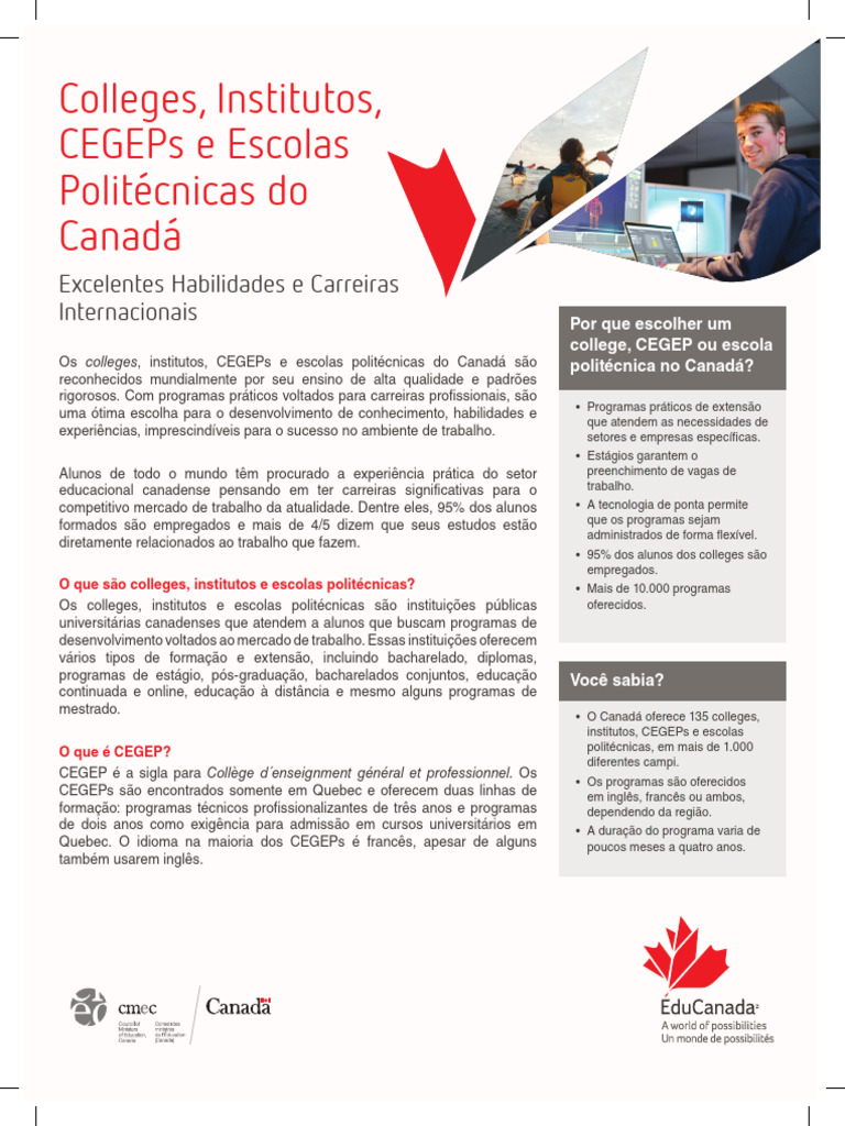 Colleges, Institutos, CEGEPs e Escolas Politécnicas Do Canadá | PDF ...