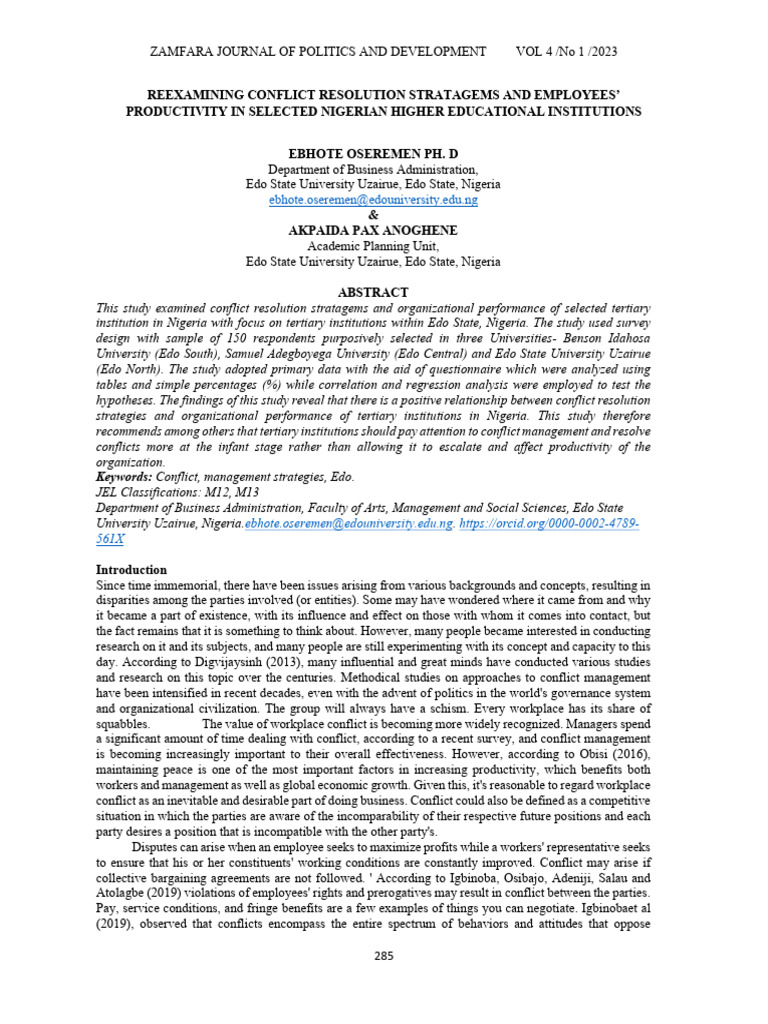 Conflict management | PDF