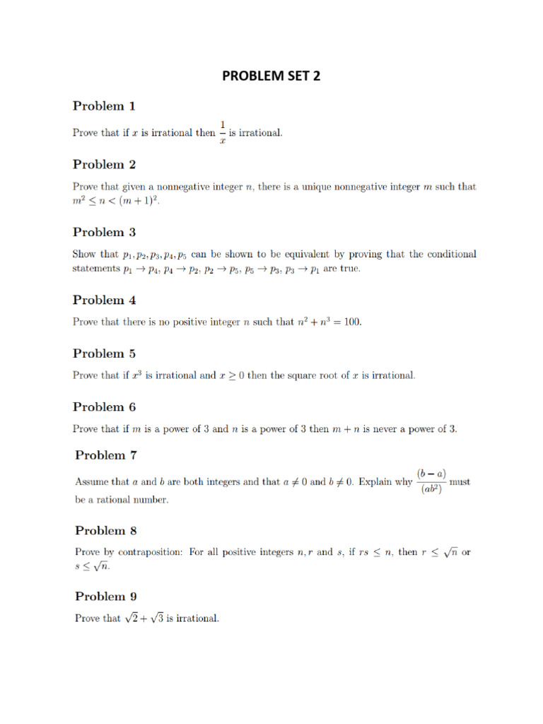 Problem set 2 | PDF