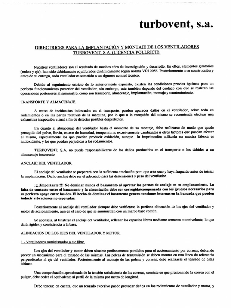VENTILADORES TURBOVENT | PDF