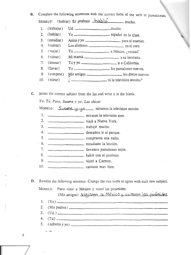Preterite Packet Worksheets | PDF