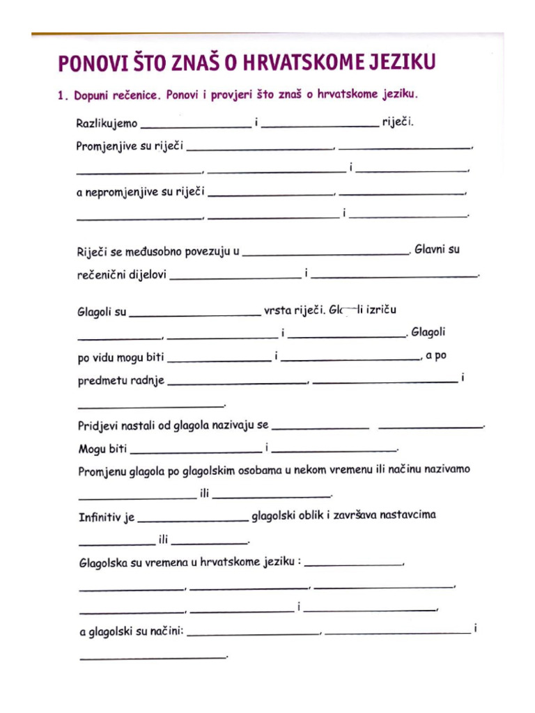 Ponavljanje 6. razred | PDF